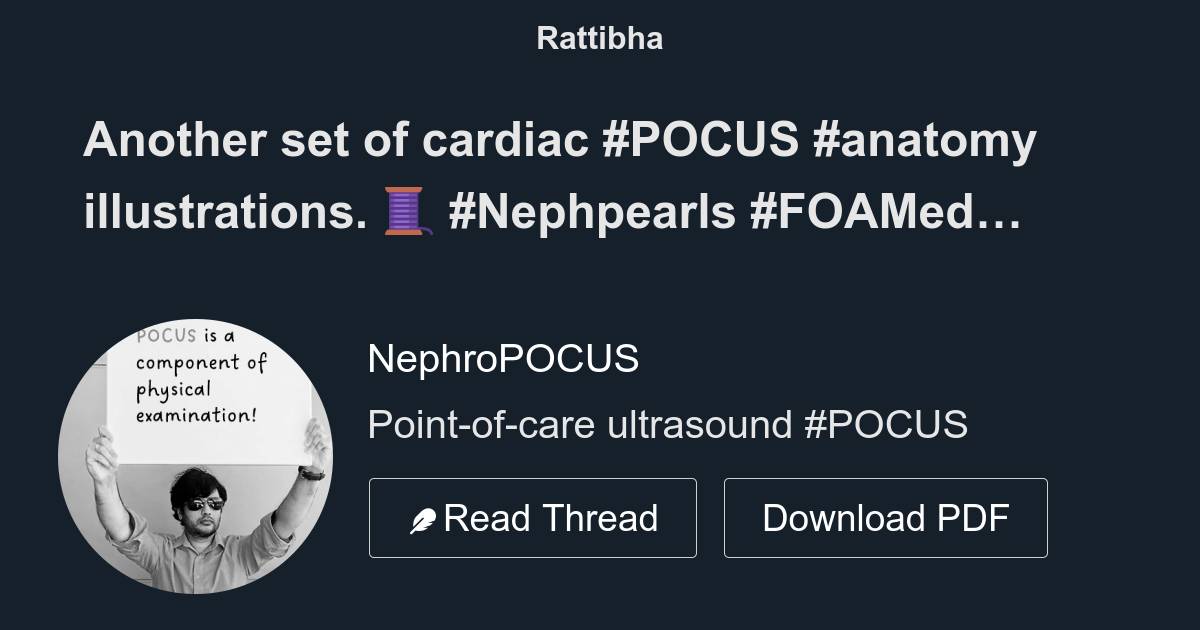 Another set of cardiac #POCUS #anatomy illustrations. 🧵 #Nephpearls # ...