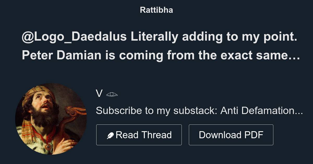 @Logo_Daedalus Literally adding to my point. Peter Damian is coming ...