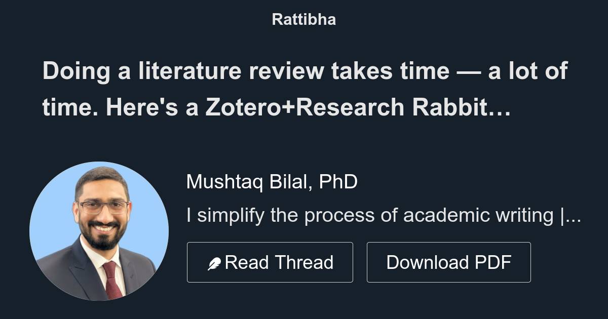 Doing a literature review takes time — a lot of time. Here's a Zotero ...