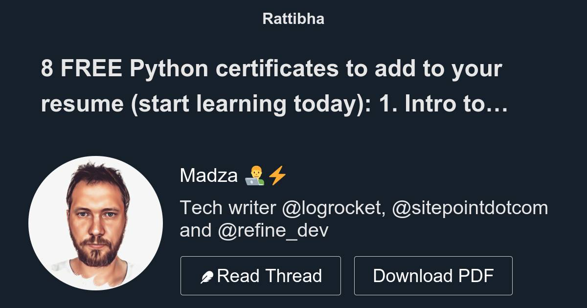 8 FREE Python certificates to add to your resume (start learning today ...