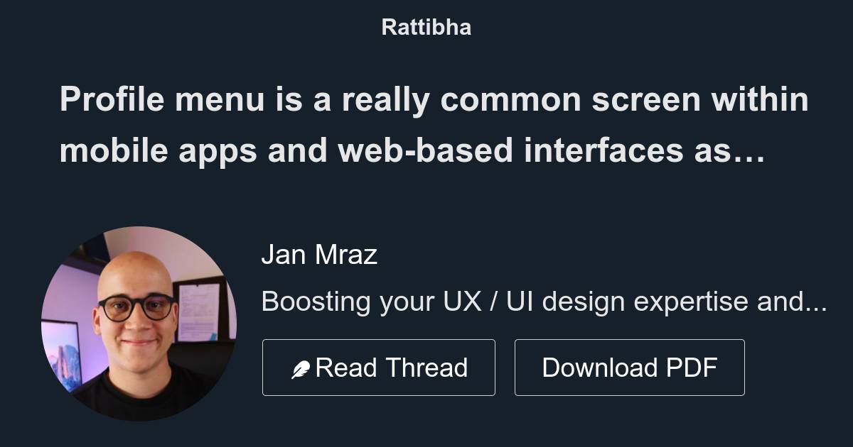 Profile menu is a really common screen within mobile apps and web-based ...