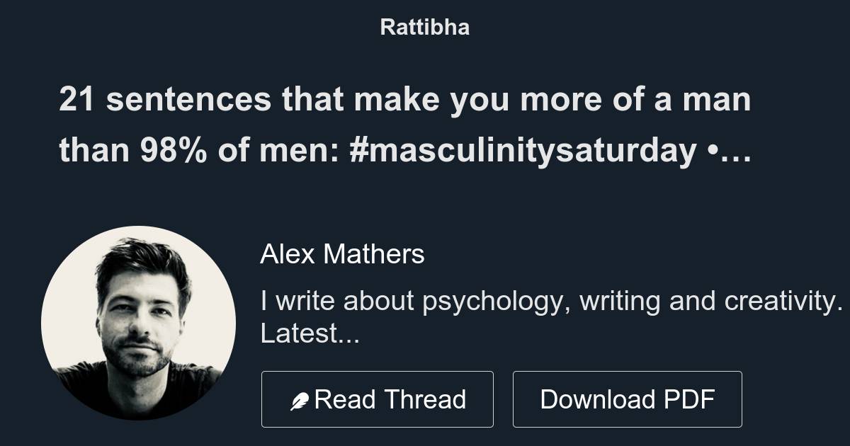 21 sentences that make you more of a man than 98% of men: # ...