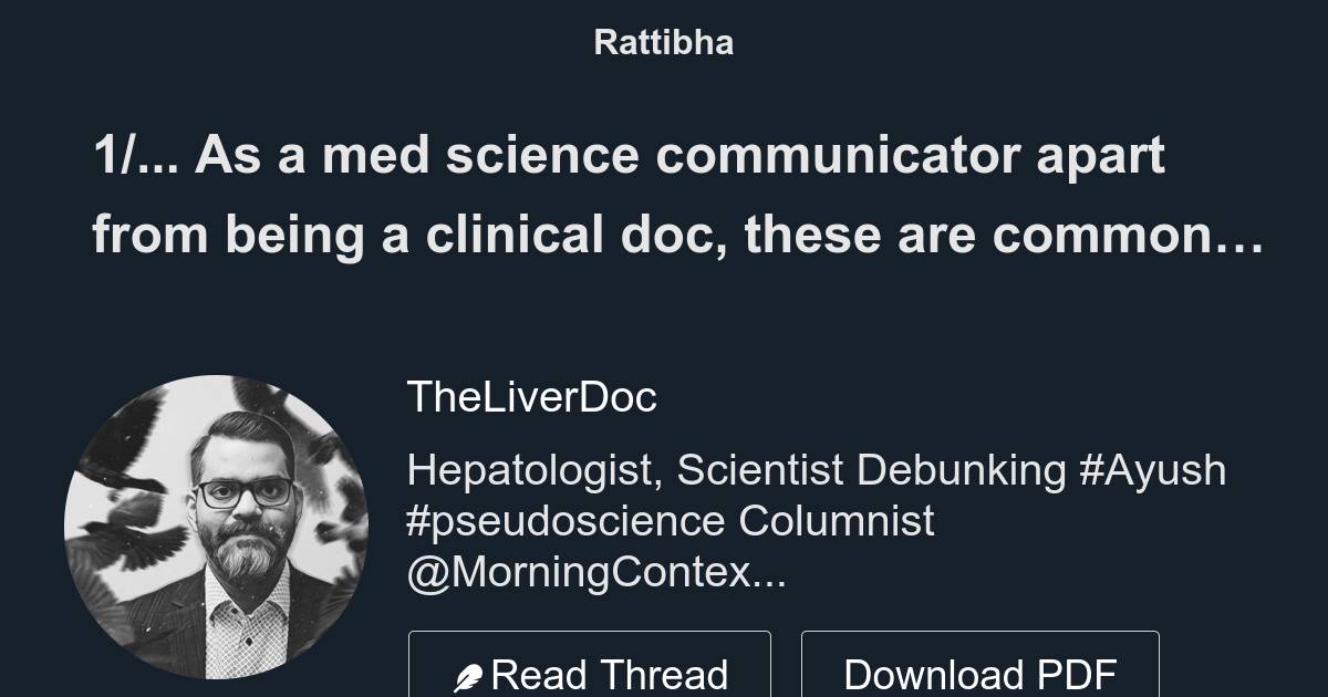 1/... As a med science communicator apart from being a clinical doc ...