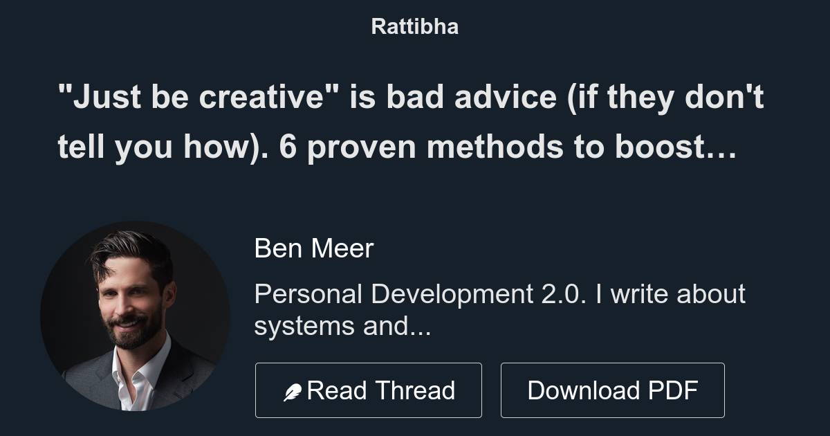 "Just be creative" is bad advice (if they don't tell you how). 6 proven ...