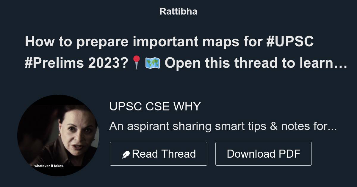 How to prepare important maps for #UPSC #Prelims 2023?📍🗺️ Open this thread to learn a simple ...
