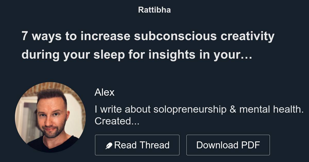 7 ways to increase subconscious creativity during your sleep for ...