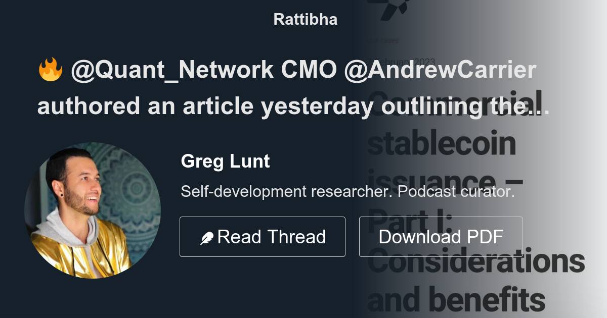 🔥 @Quant_Network CMO @AndrewCarrier authored an article yesterday outlining the considerations ...
