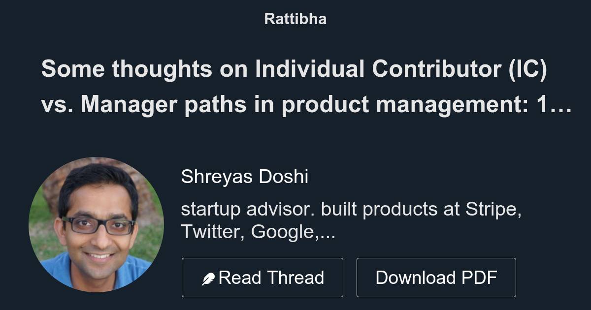 Some thoughts on Individual Contributor (IC) vs. Manager paths in ...