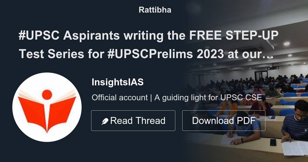 #UPSC Aspirants writing the FREE STEP-UP Test Series for #UPSCPrelims ...