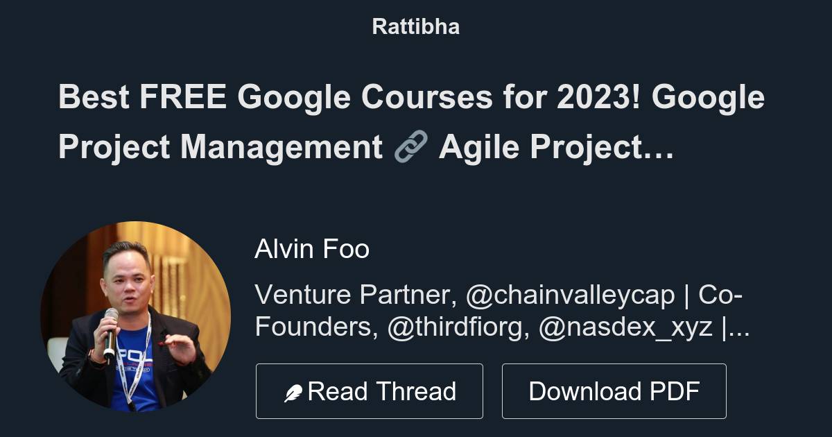 Best FREE Google Courses for 2023! Google Project Management 🔗https://t.co/N3PjLWLh7p Agile ...