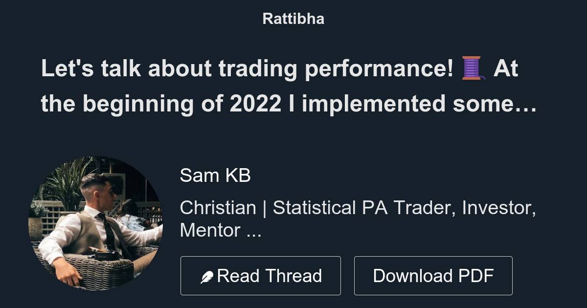 Let's talk about trading performance! 🧵 At the beginning of 2022 I ...