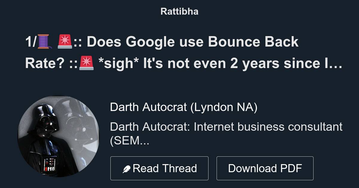 1/🧵 🚨:: Does Google use Bounce Back Rate? ::🚨 *sigh* It's not even 2 ...