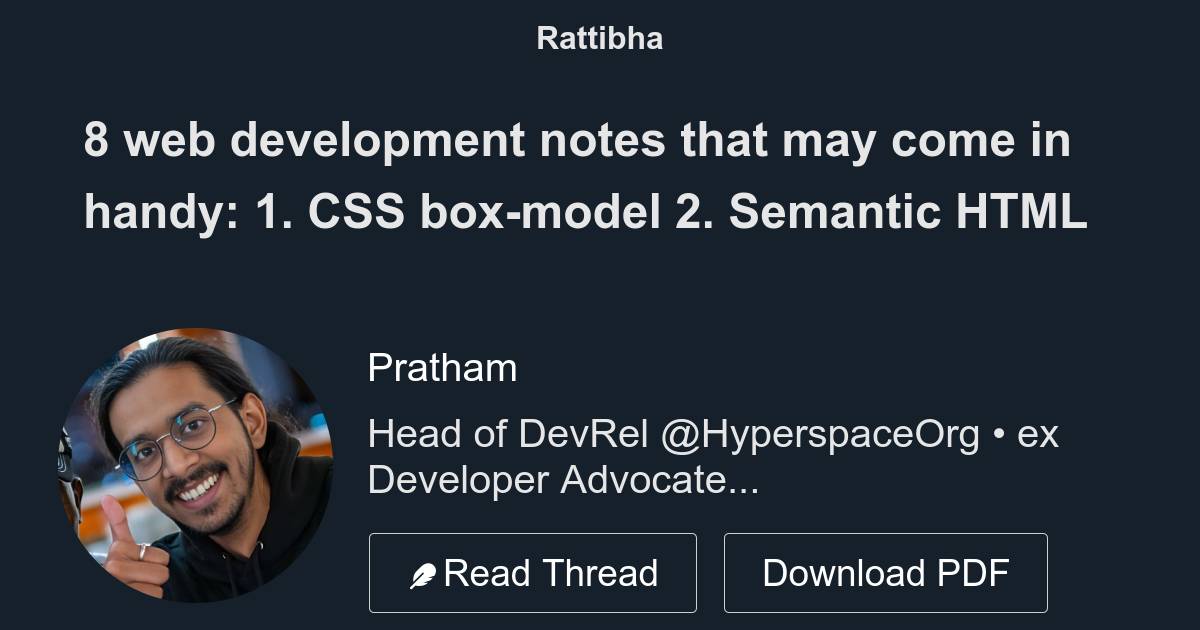 8 web development notes that may come in handy: 1. CSS box-model ...