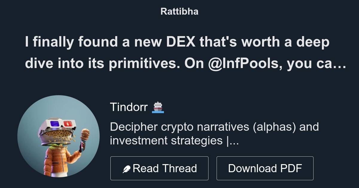 I finally found a new DEX that's worth a deep dive into its primitives ...