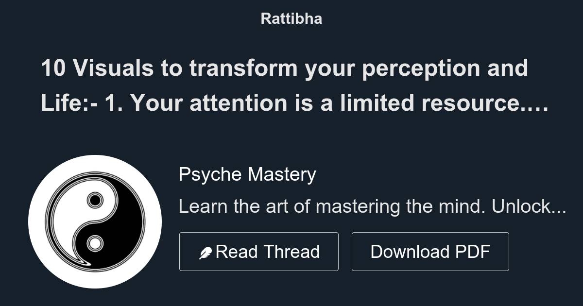 10 Visuals to transform your perception and Life:- 1. Your attention is ...