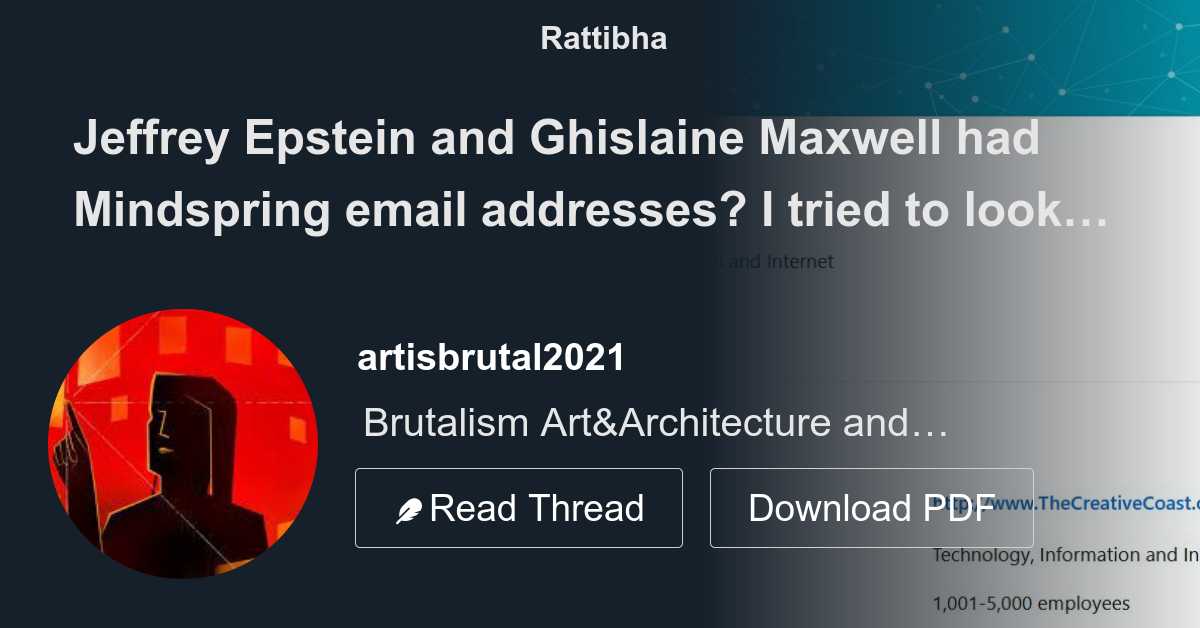Jeffrey Epstein and Ghislaine Maxwell had Mindspring email addresses ...