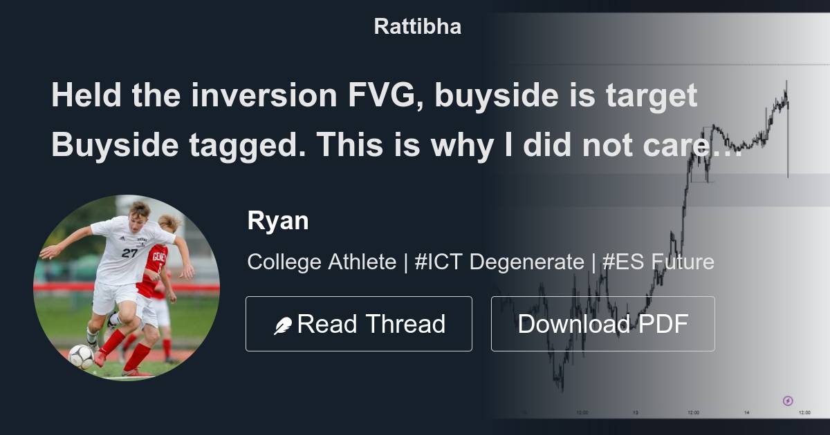 Held the inversion FVG, buyside is target - Thread from Ryan @DodgysDD - Rattibha
