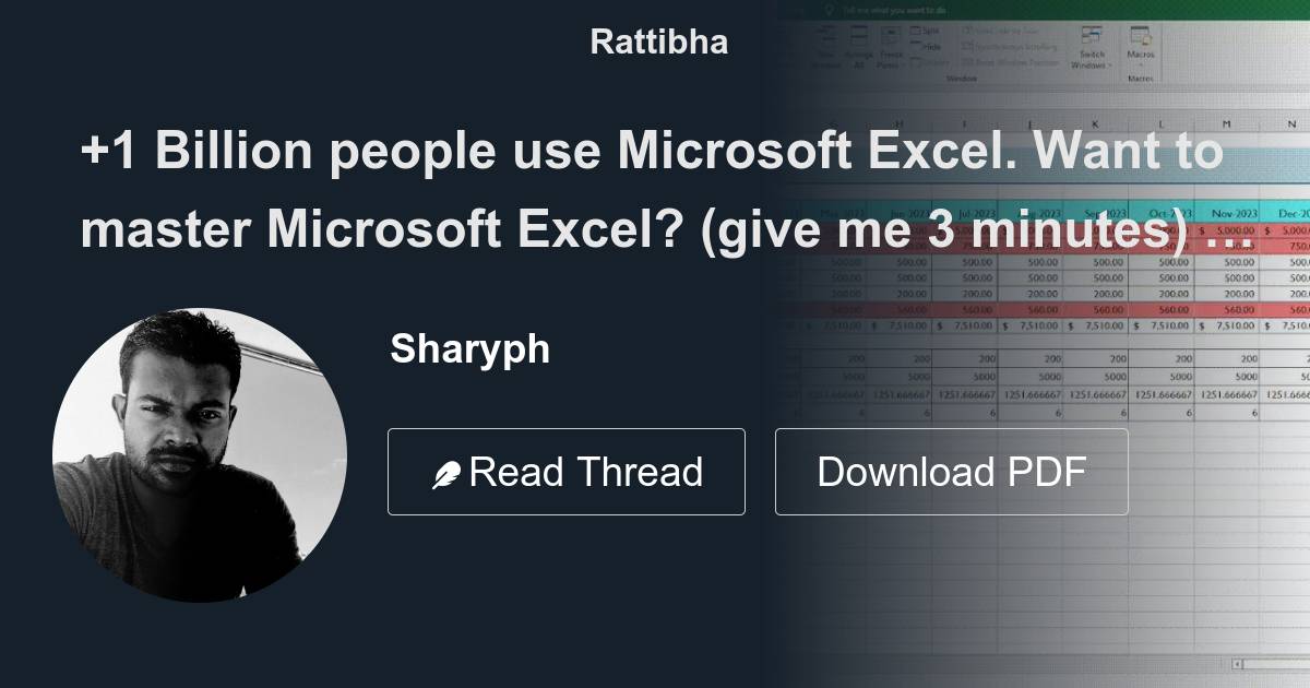 +1 Billion people use Microsoft Excel. Want to master Microsoft Excel ...