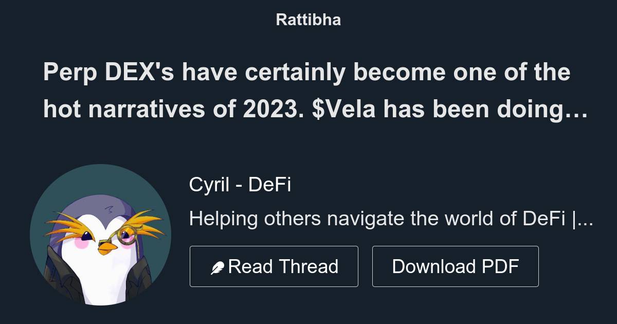 Perp DEX's have certainly become one of the hot narratives of 2023 ...