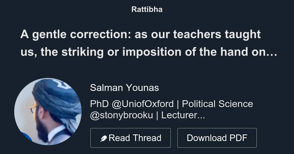 A gentle correction: as our teachers taught us, the striking or ...