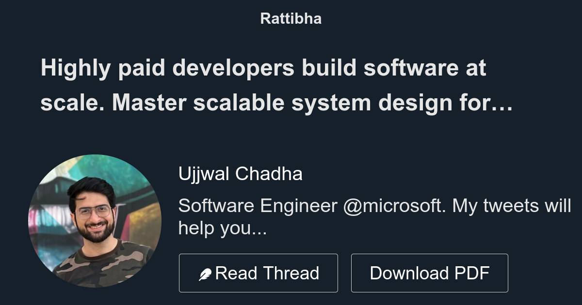 Highly paid developers build software at scale. Master scalable system design for FREE ...