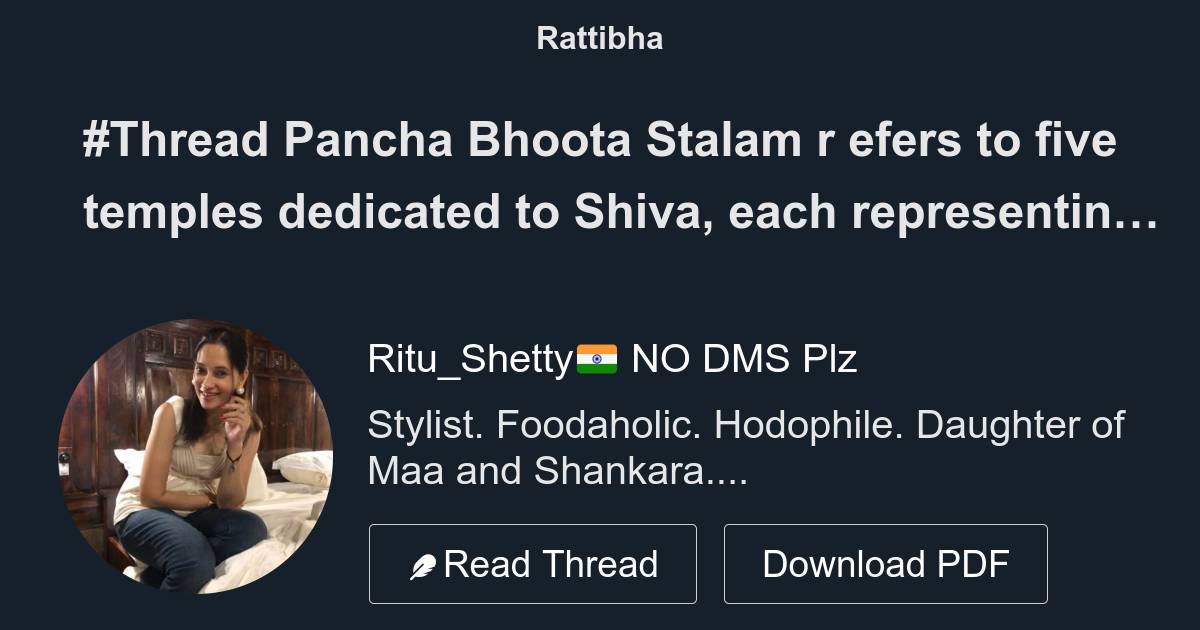 #Thread Pancha Bhoota Stalam r efers to five temples dedicated to Shiva, each representing a ...