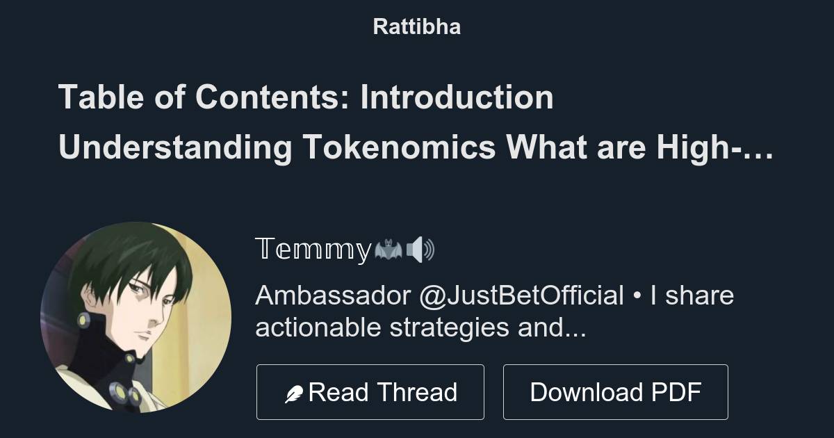 Table of Contents: Introduction Understanding Tokenomics What are High ...