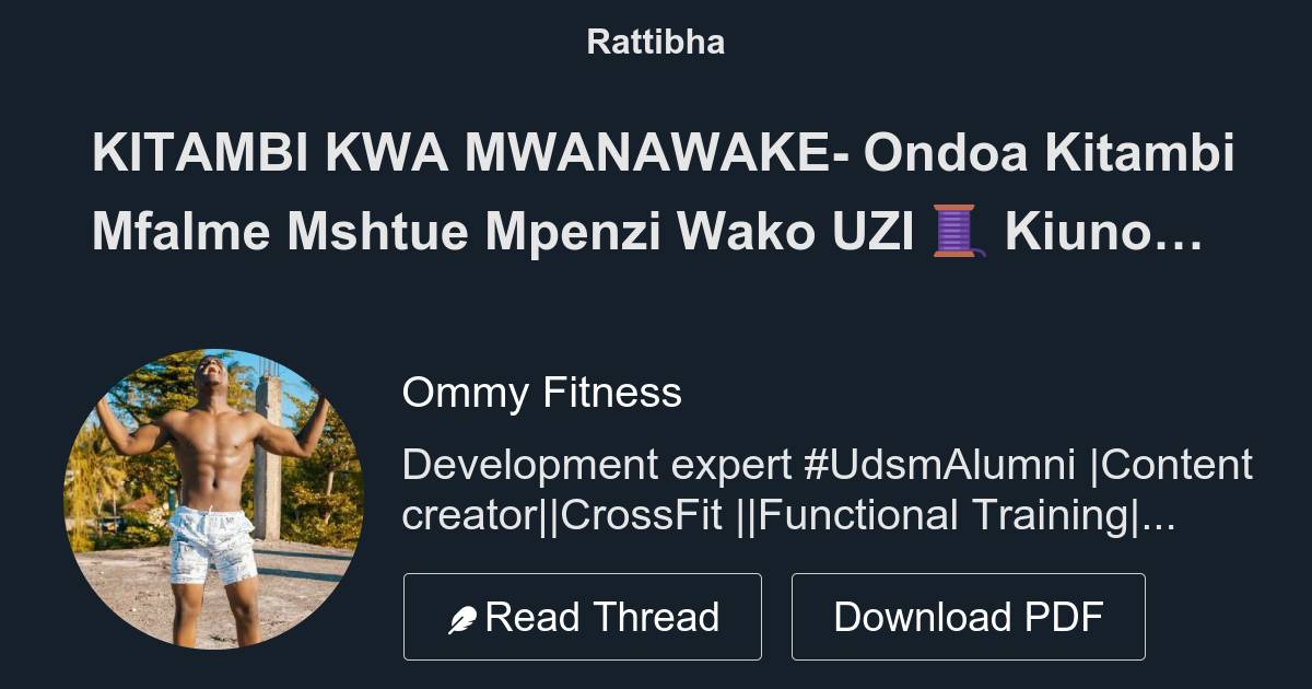 KITAMBI KWA MWANAWAKE- Ondoa Kitambi Mfalme Mshtue Mpenzi Wako UZI 🧵 ...