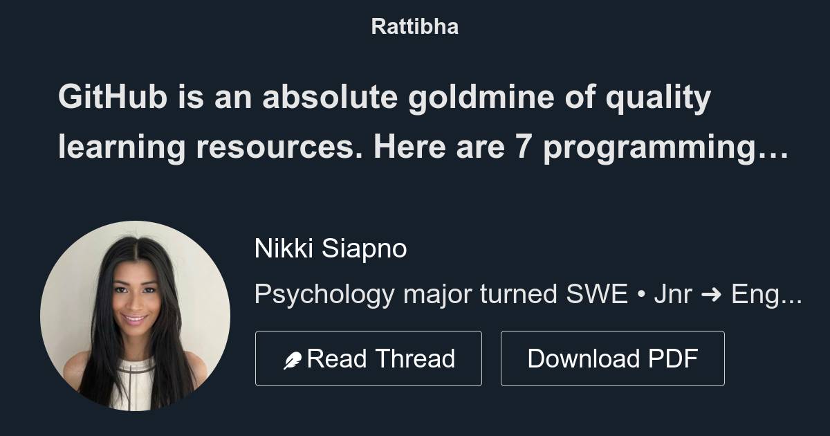 GitHub is an absolute goldmine of quality learning resources. Here are 7 programming repos you ...