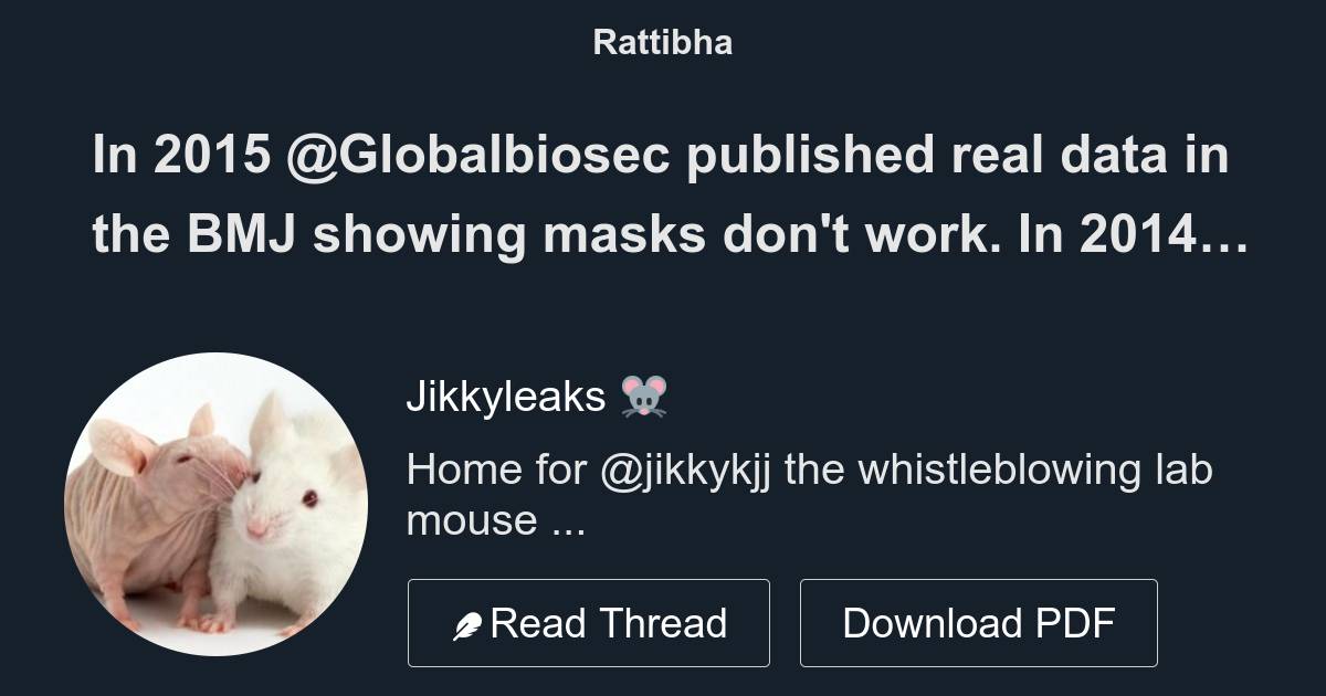 In 2015 @Globalbiosec published real data in the BMJ showing masks don ...