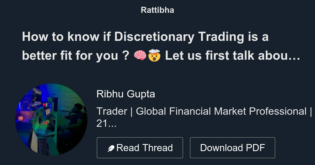 How to know if Discretionary Trading is a better fit for you ? 🧠🤯 ...