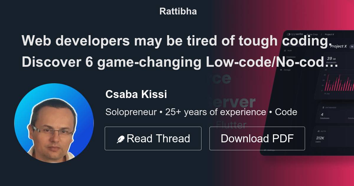 Web developers may be tired of tough coding. Discover 6 game-changing Low-code/No-code Tools ...