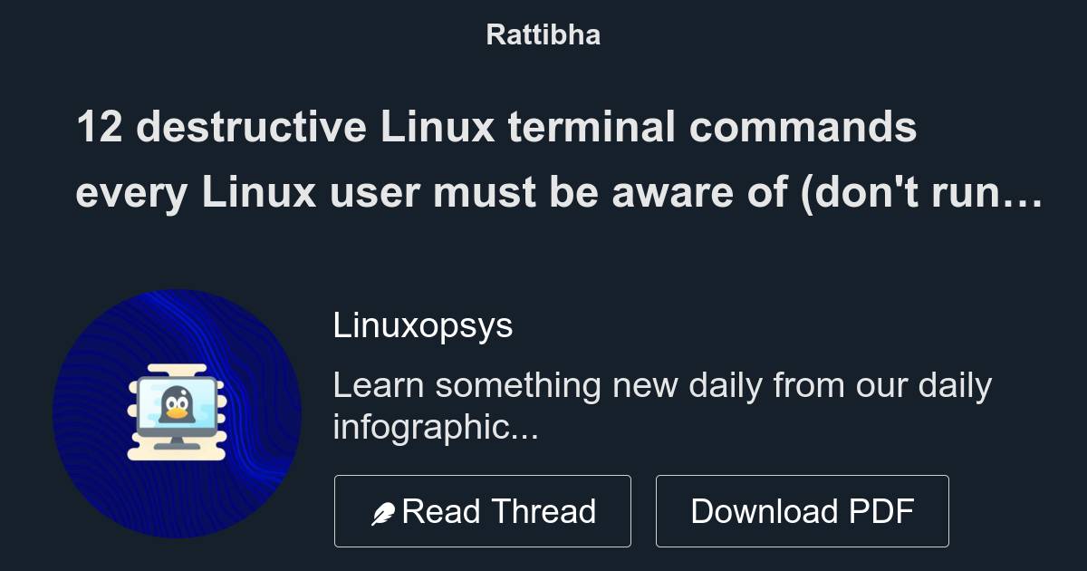 12 destructive Linux terminal commands every Linux user must be aware of (don't run these ...