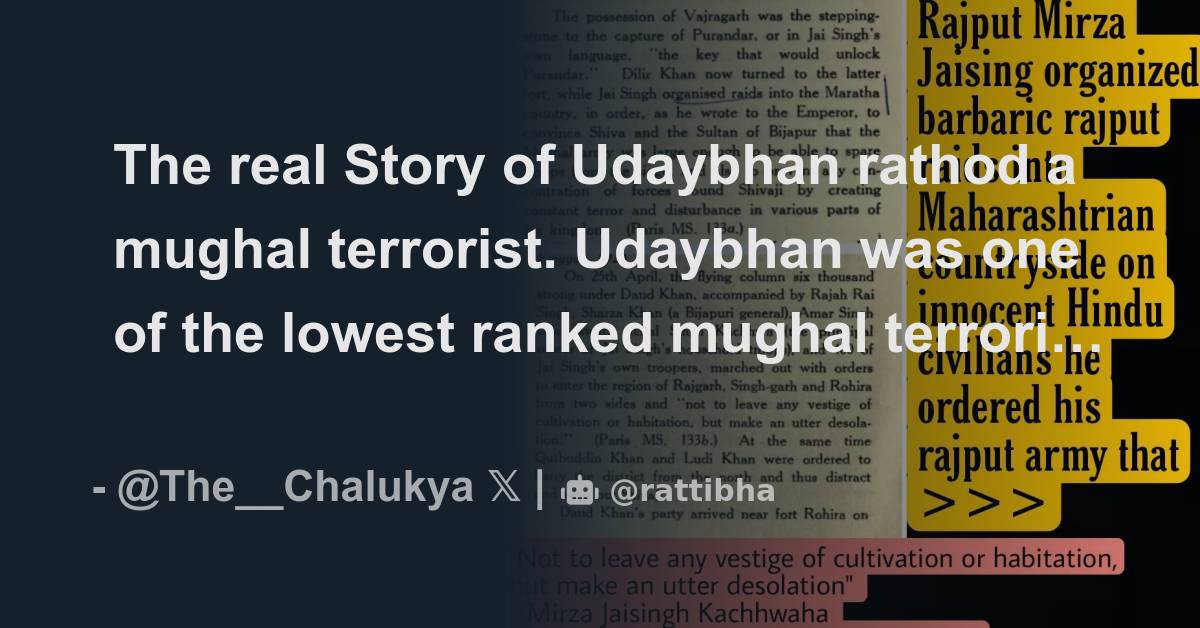 The real Story of Udaybhan rathod a mughal terrorist. Udaybhan was one ...