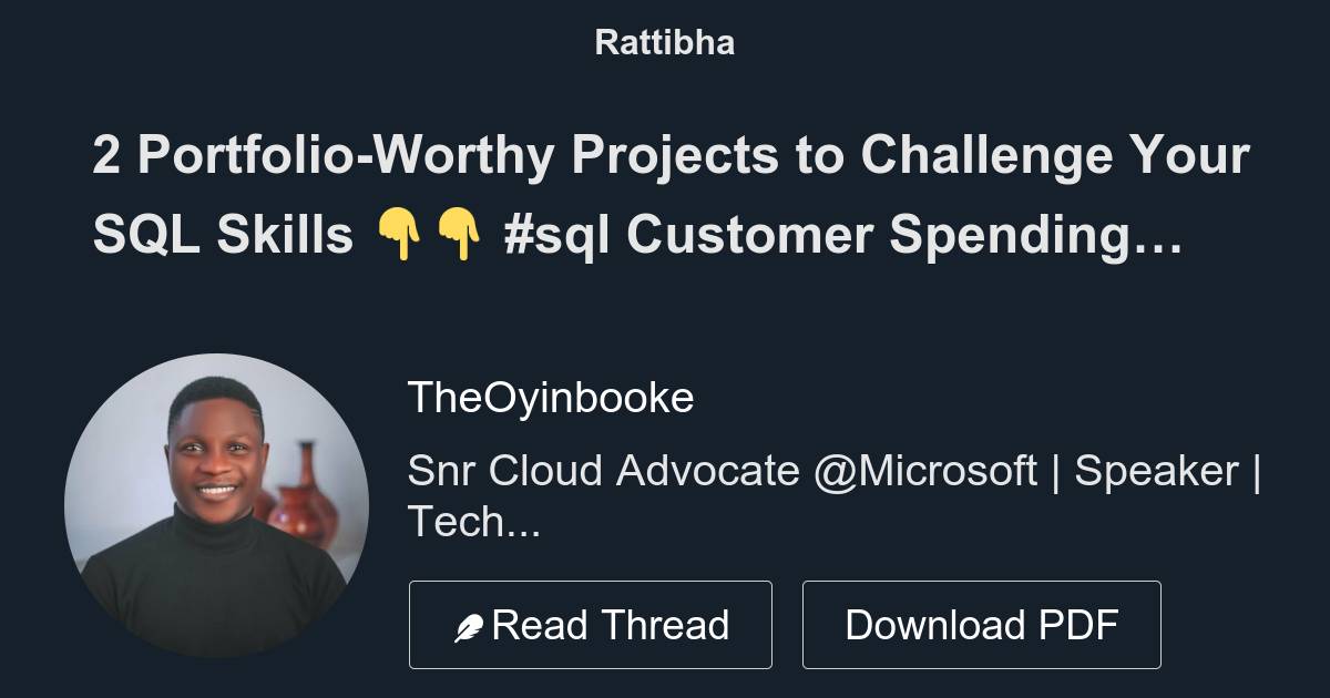 2 Portfolio-Worthy Projects to Challenge Your SQL Skills 👇👇 #sql ...