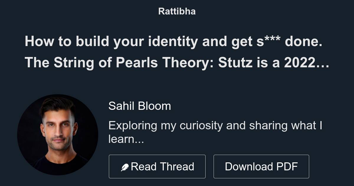 How to build your identity and get s*** done. The String of Pearls ...