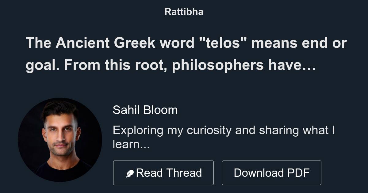 The Ancient Greek word "telos" means end or goal. From this root ...