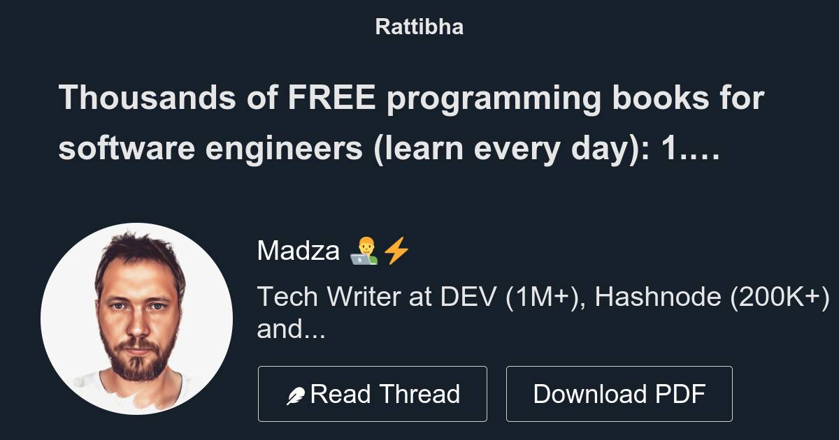 Thousands of FREE programming books for software engineers (learn every ...