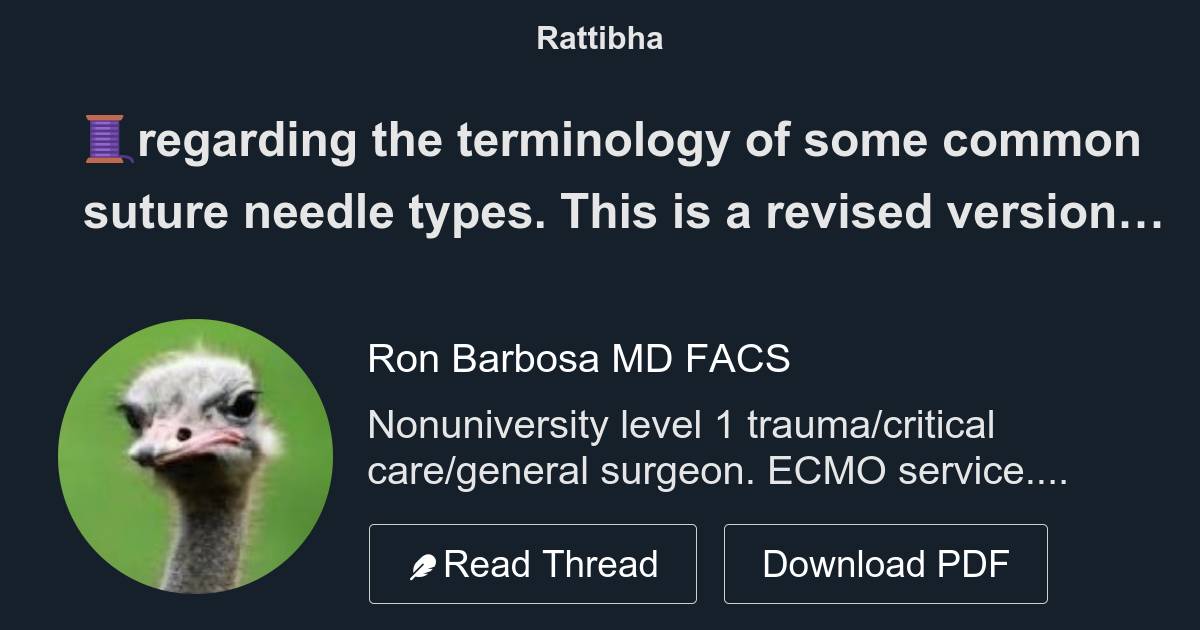 🧵regarding the terminology of some common suture needle types. This is ...