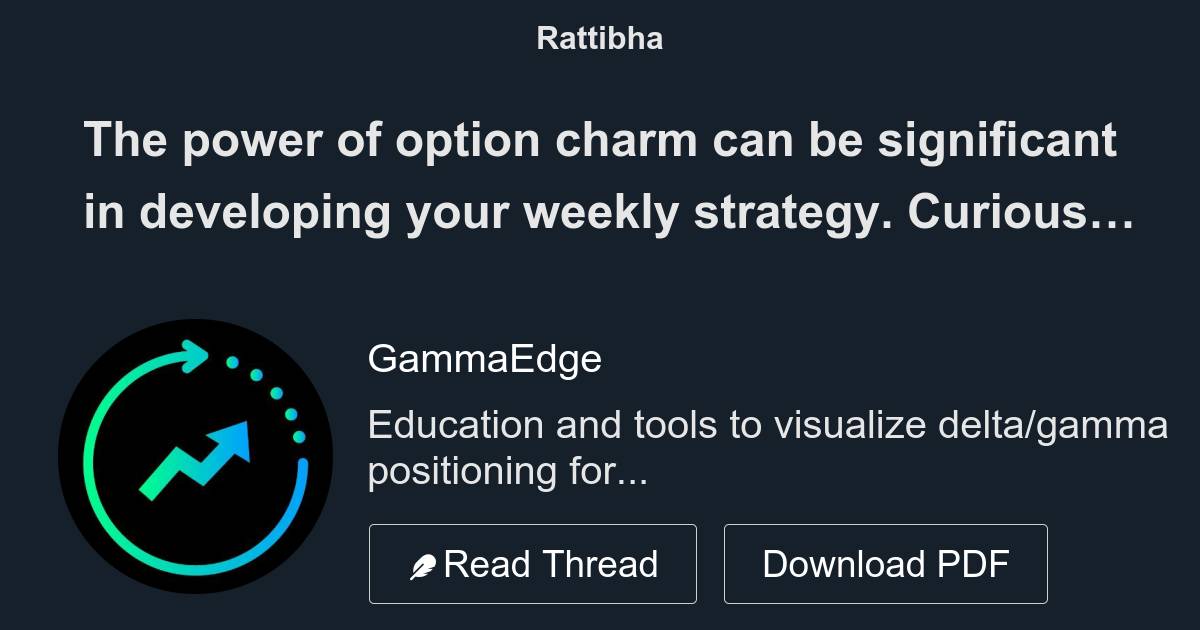 The power of option charm can be significant in developing your weekly ...