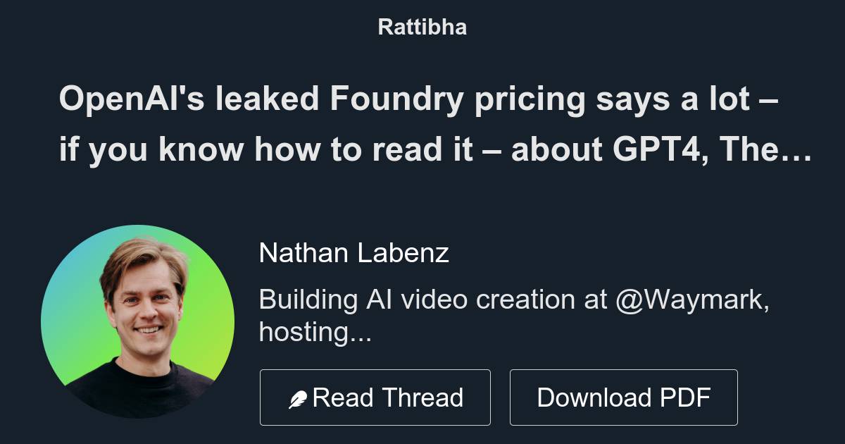 OpenAI's leaked Foundry pricing says a lot – if you know how to read it ...