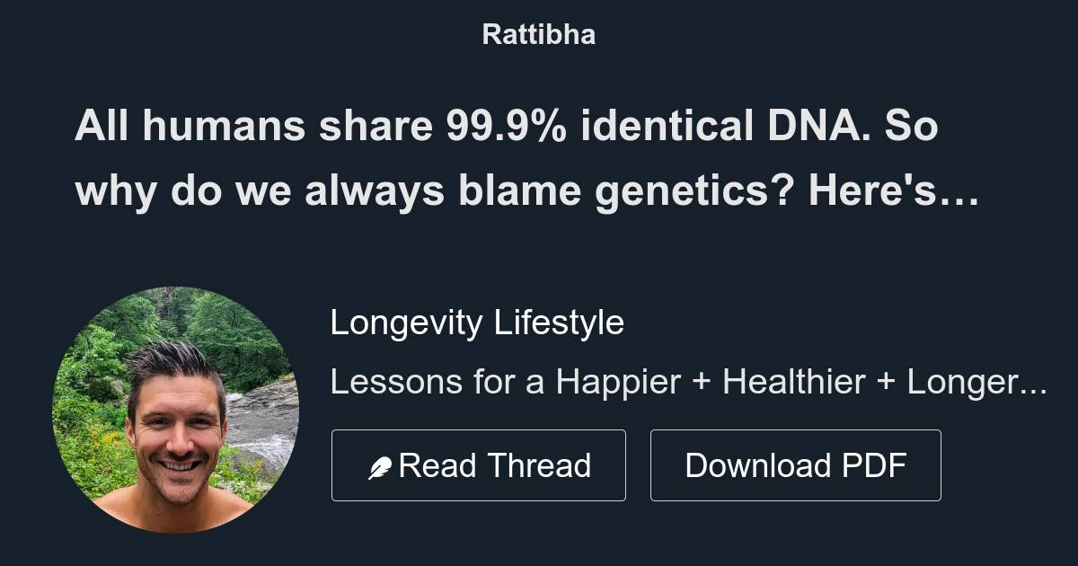 All humans share 99.9% identical DNA. So why do we always blame genetics? Here's what most ...