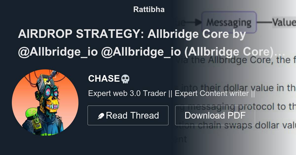 AIRDROP STRATEGY: Allbridge Core by @Allbridge_io @Allbridge_io (Allbridge Core) is a cross ...