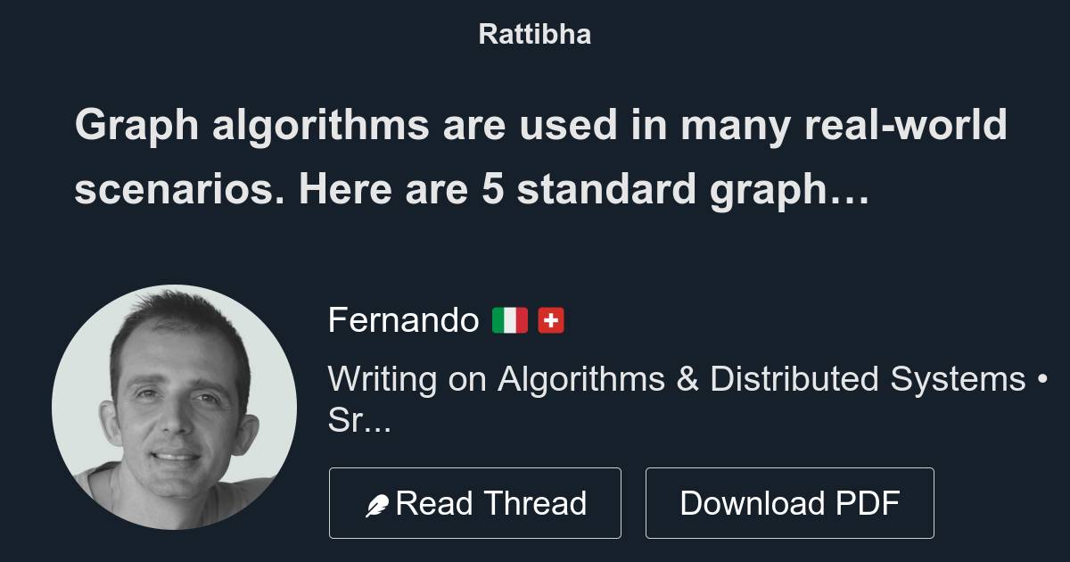 Graph algorithms are used in many real-world scenarios. Here are 5 standard graph algorithms and ...