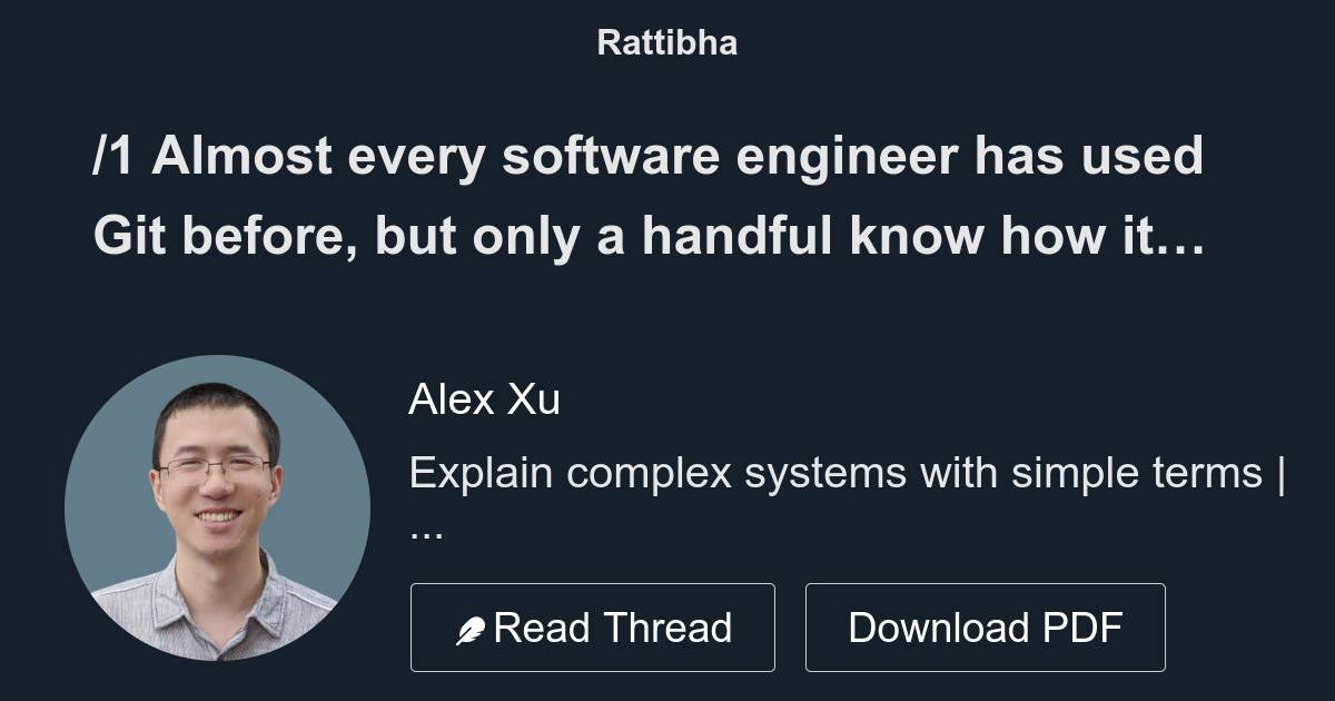 /1 Almost every software engineer has used Git before, but only a handful know how it works ...