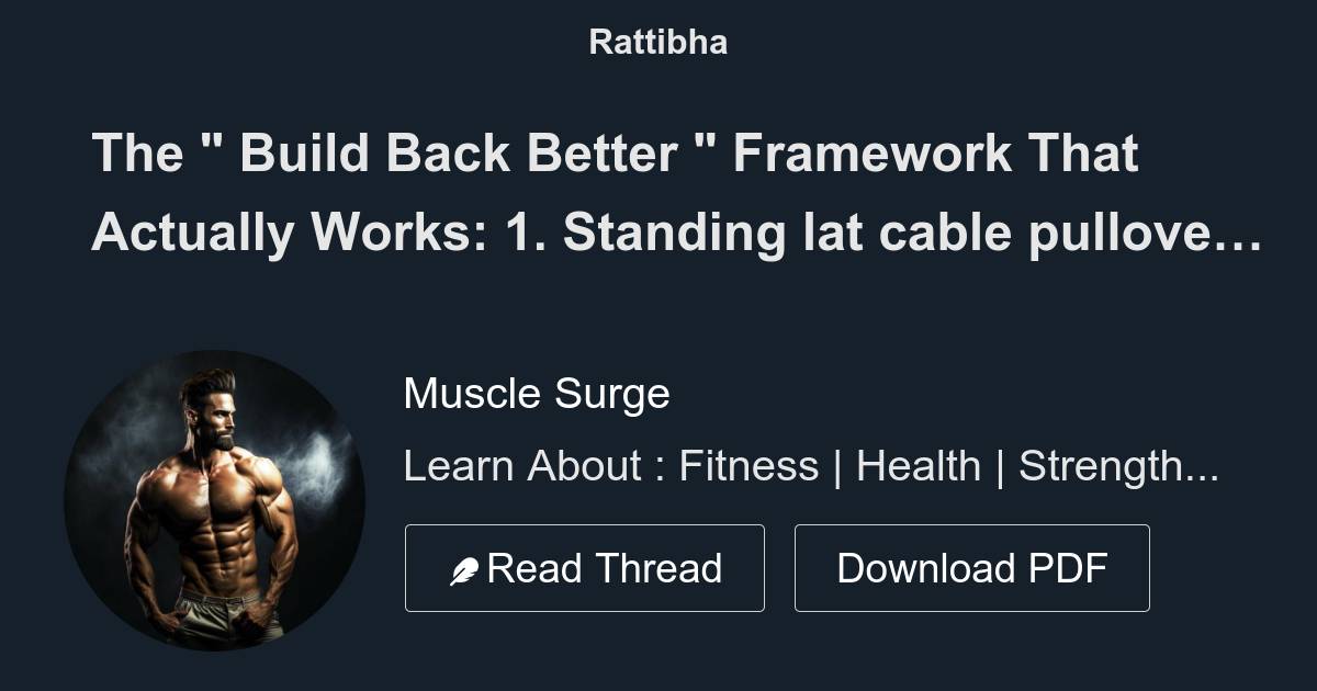 The " Build Back Better " Framework That Actually Works: 1. Standing ...