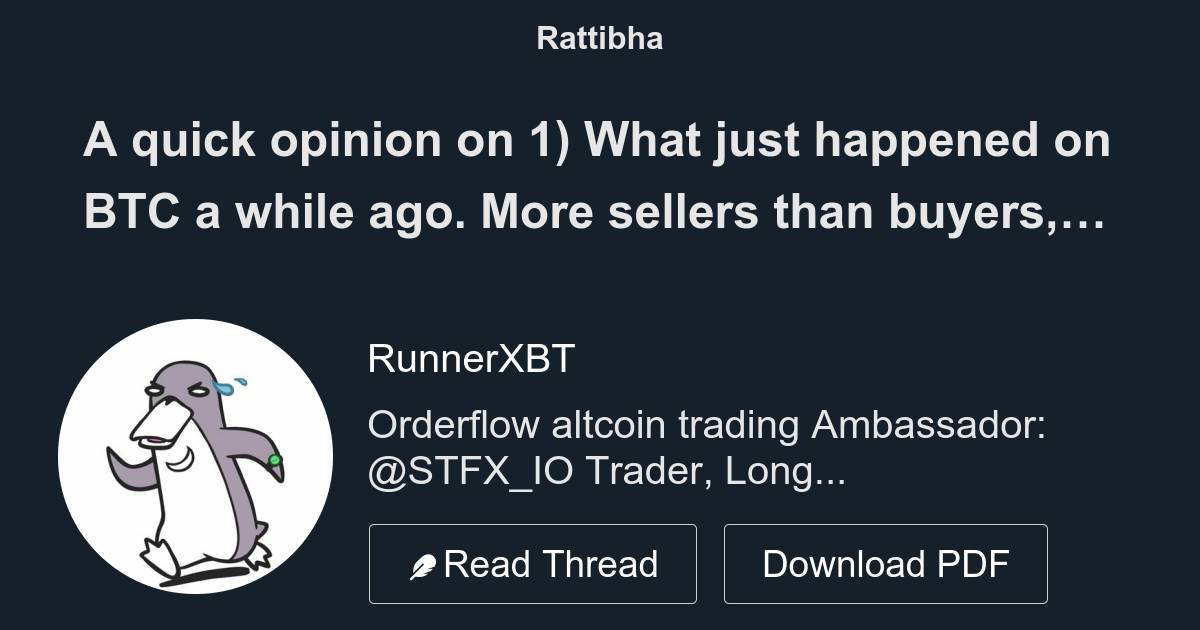 A quick opinion on 1) What just happened on BTC a while ago. More ...