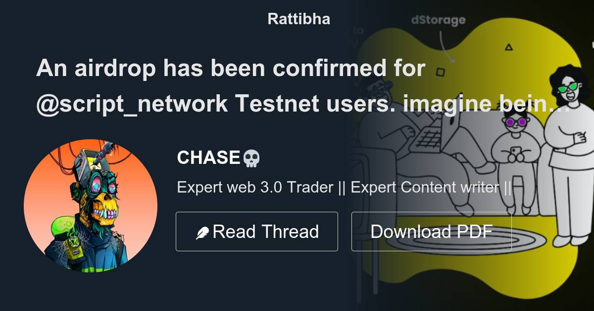 An airdrop has been confirmed for @script_network Testnet users ...