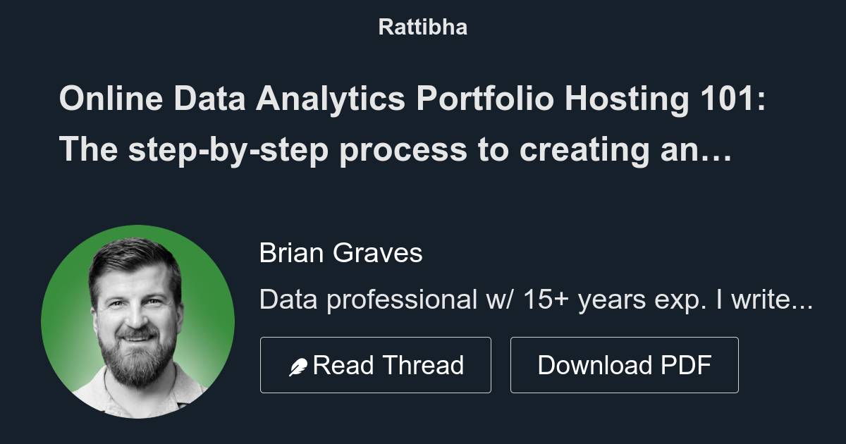 Online Data Analytics Portfolio Hosting 101: The step-by-step process to creating an awesome ...