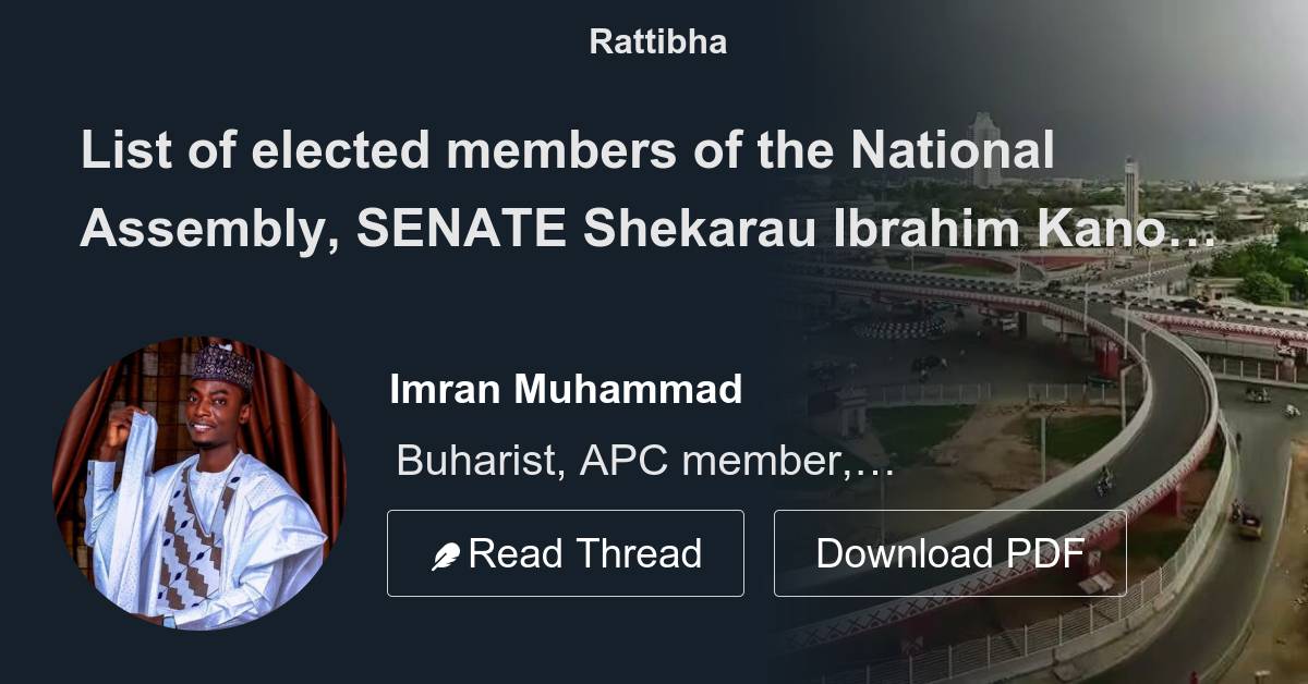 List of elected members of the National Assembly, SENATE Shekarau ...